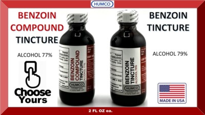 Humco Benzoin Tincture OR Benzoin Compound Tincture 2 FL. oz. USA (Pick ...