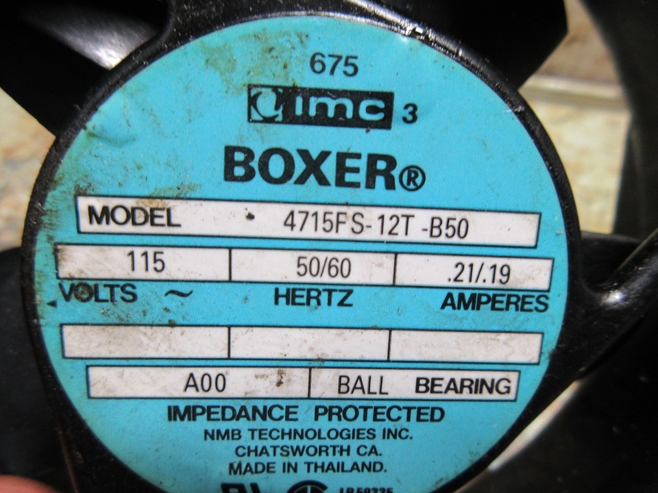 IMC BOXER COOLING FAN 4715FS-12T -B50 115V 50/60HZ CNC EDM | eBay