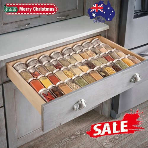 4 Tier Spice Rack Drawer Organizer for Kitchen,Adjustable Expandable ...