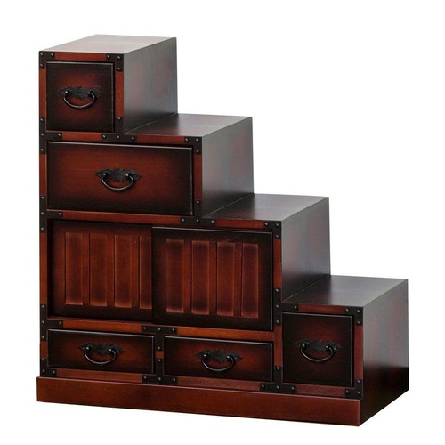 Japanese Staircase Chest Stair way shelf Tansu Kaidan Dansu Storage ...