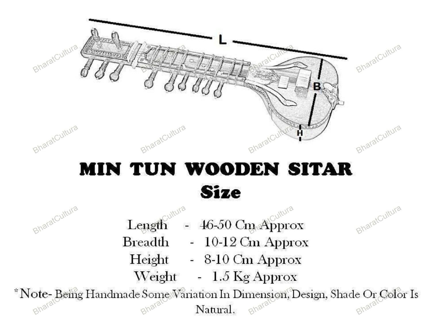 Indian String Musical Miniature Tune Wooden Sitar Designer Non Playable ...