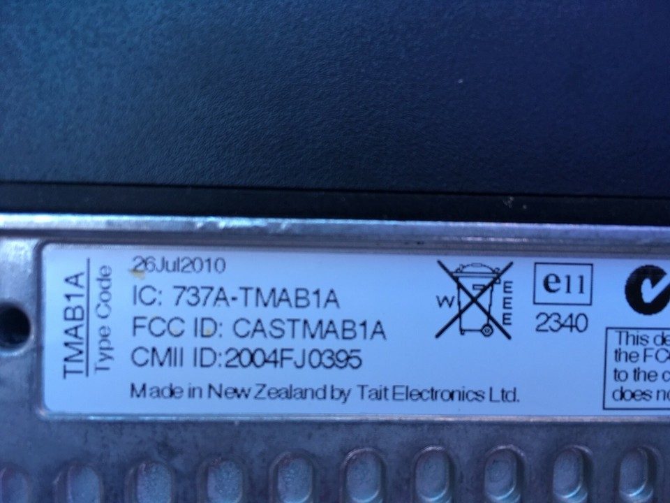 Tait Electronics Mobile Radio TM8110 in MINECOM emergency radio ...