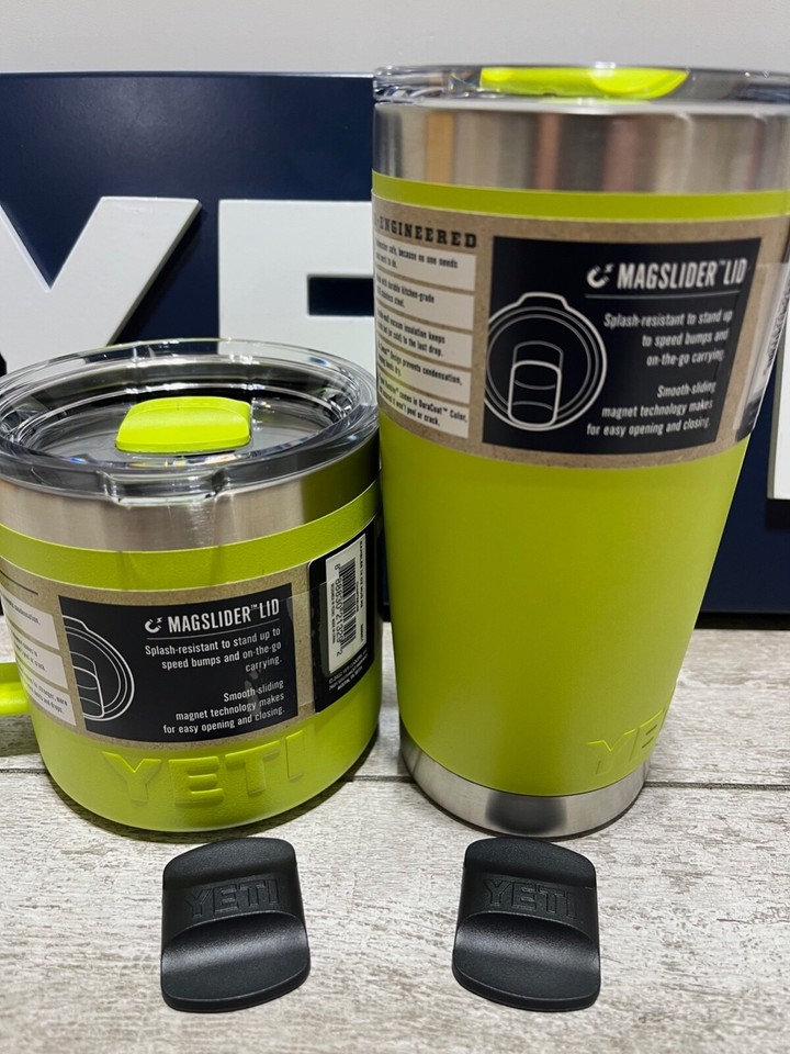 YETI 14oz Rambler MUG+20oz TUMBLER CHARTREUSE-RARE OG(Discontinued ...