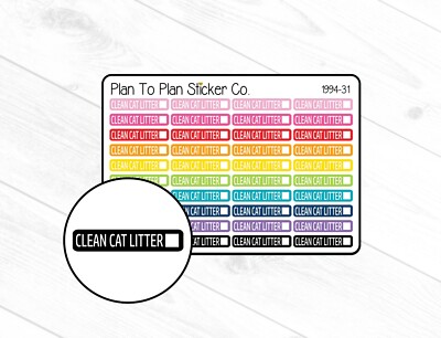 1994-31~~Clean Cat Litter Planner Stickers. | eBay