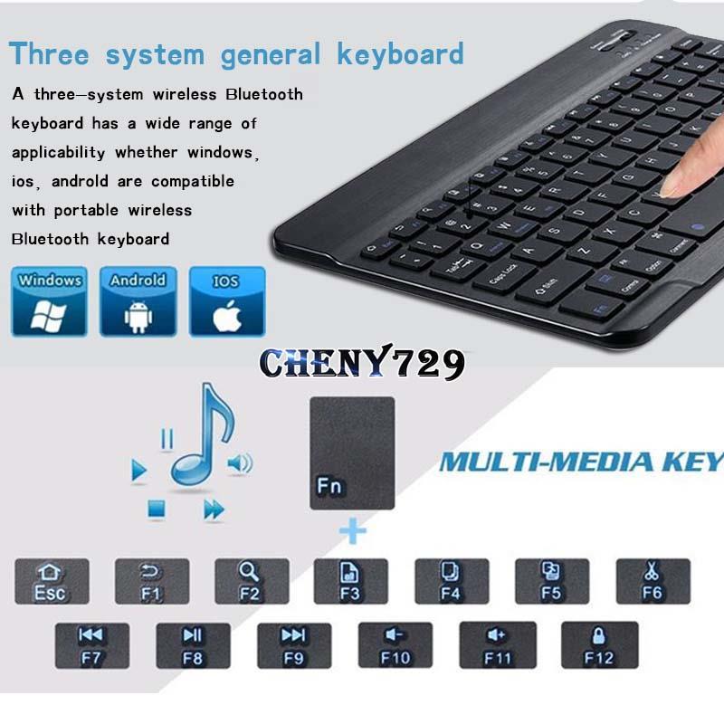 For 10” 12" Linx Tablet - Slim Wireless Bluetooth Keyboard + Stand ...