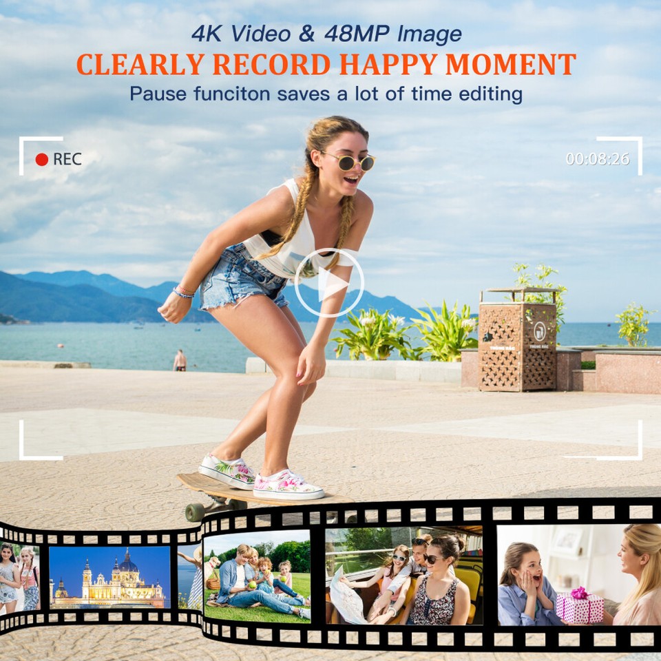 4K Digital Camera with Viewfinder & Flash Autofocus 48MP Cameras for ...