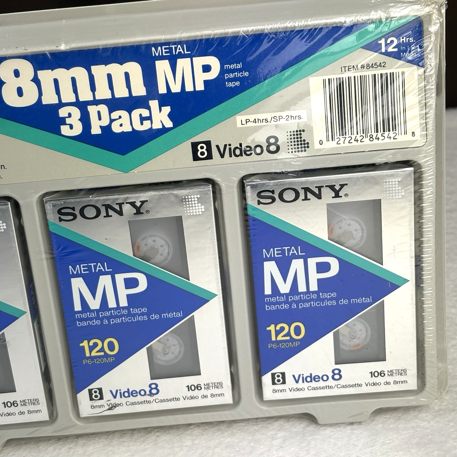 NEW & SEALED! Vtg Sony P6-120MP 8mm Metal MP Video 8 Cassette Tapes 3 ...