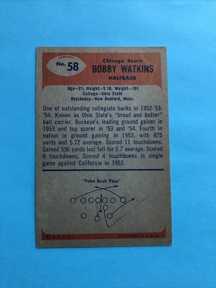 1955 Bowman #58;BOB WATKINS, EX | eBay
