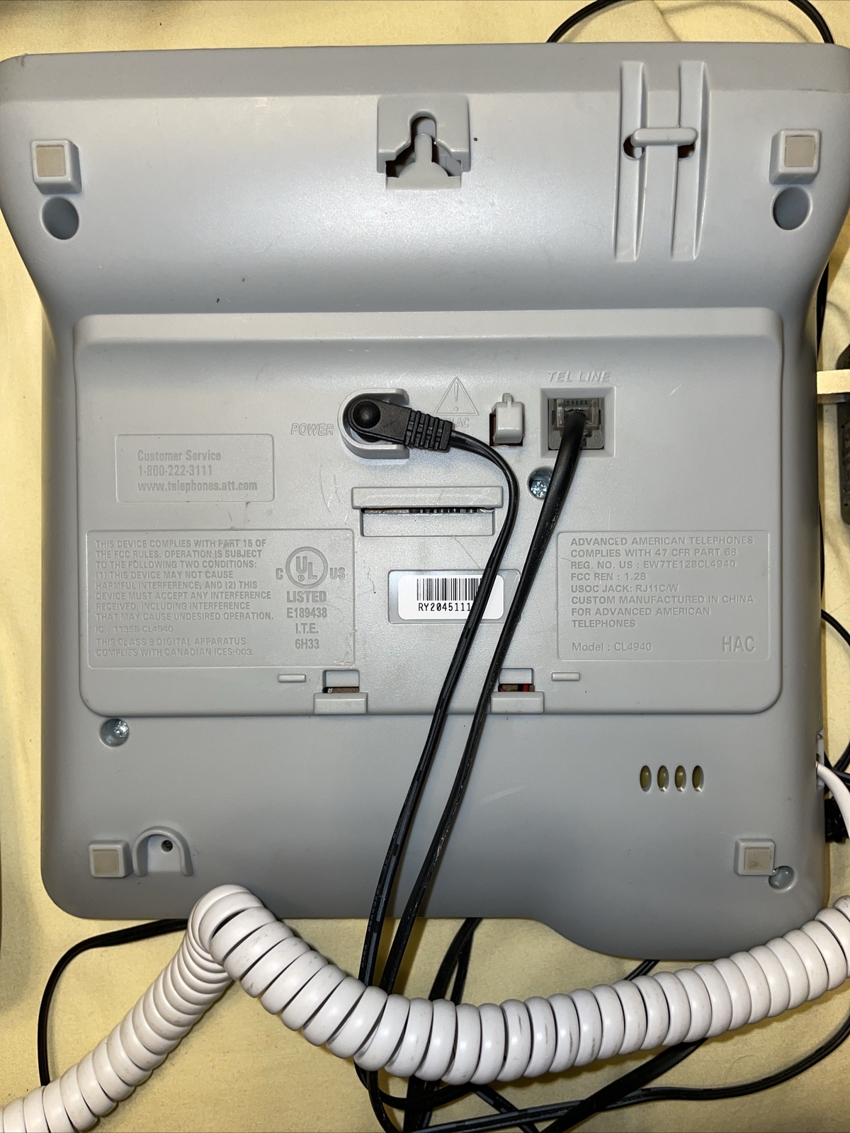 AT&T CL4940 Corded Phone Answering Machine Backlit Display Extra Large ...