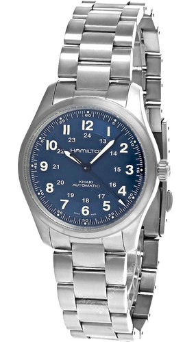 HAMILTON Khaki Field AUTO 38MM Titanium Blue Dial Men's Watch H70205140 ...