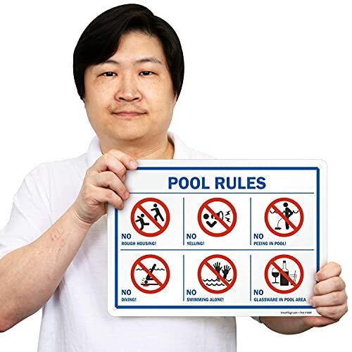 10 x 14 inch “Pool Rules - No Rough Housing, No Yelling, No Peeing, No ...