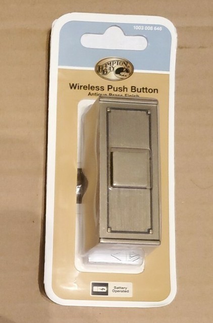 Hampton Bay Wireless Door Bell Push Button in Antique Brass for sale ...