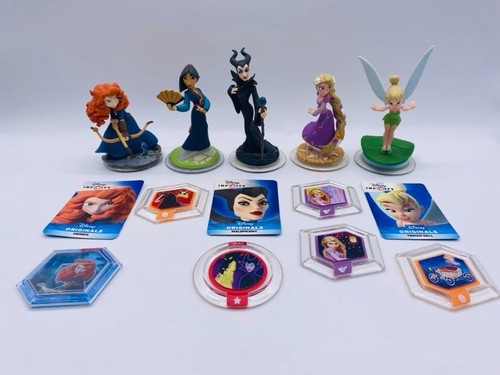 Disney Infinity Princess Lot, Mulan, Maleficent, Tinker Bell, Rapunzel ...