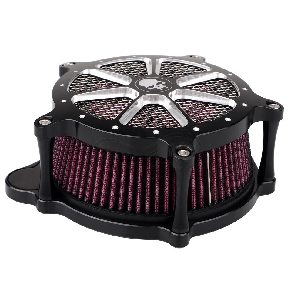 Motorcycle Skull Air Cleaner Red Intake Filter For Harley Dyna Heritage ...