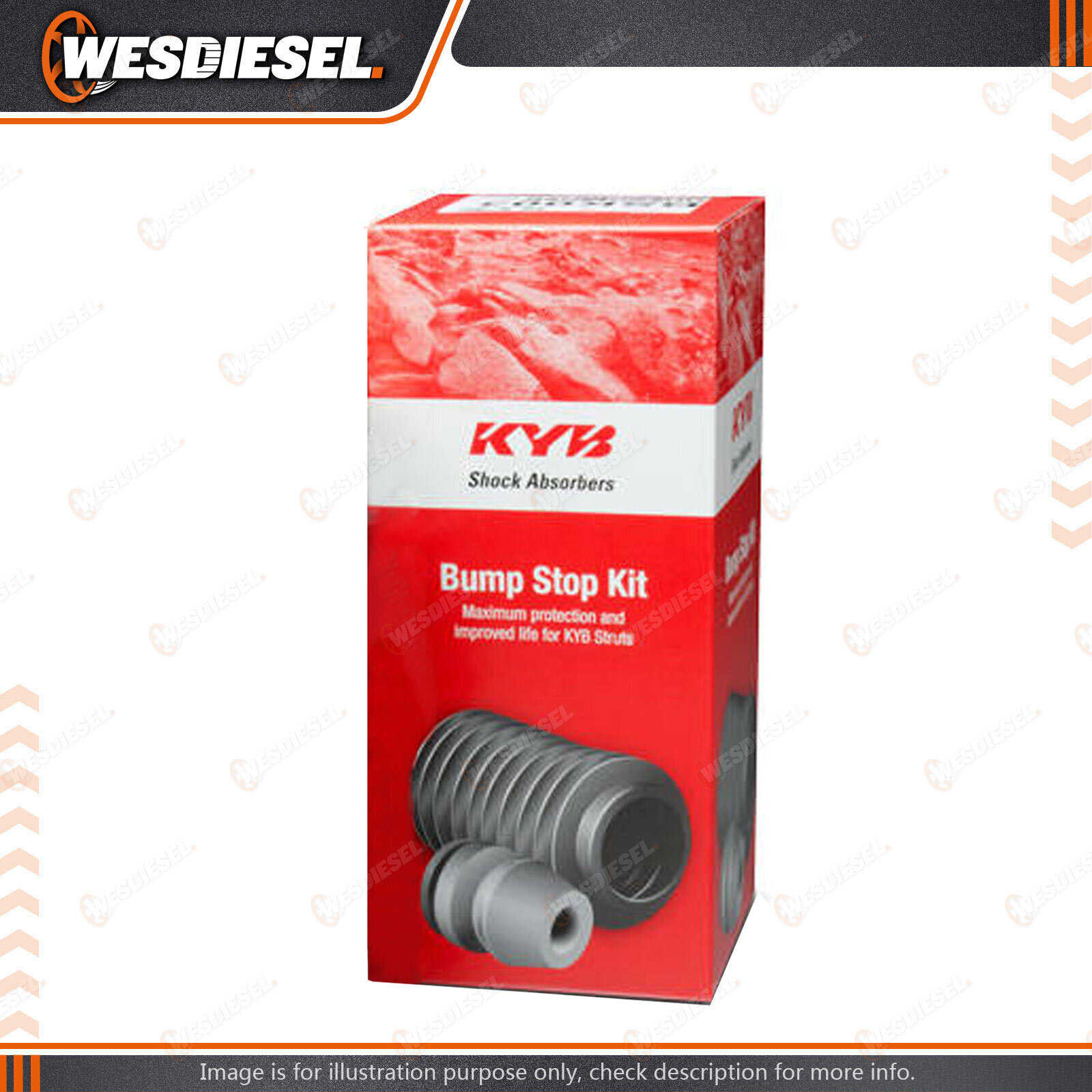 KYB Rear Strut Bump Stop + Dust Cover Kits fits Audi A4 B8 A6 C7 Q5 FWD ...