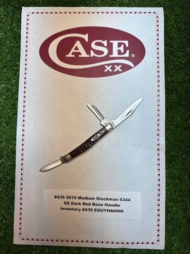 #439 2010 Medium Stockman 6344 SS Dark Red Bone Case pocket knife | eBay