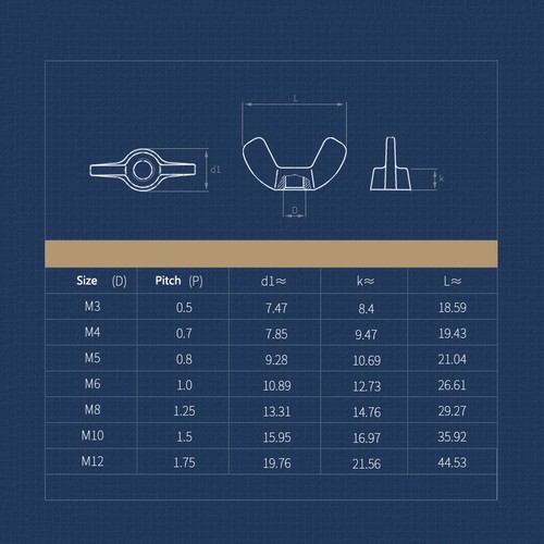 M4 M5 M6 M8 M10 M12 Stainless Steel Wing Nut Butterfly Nuts To Fit ...