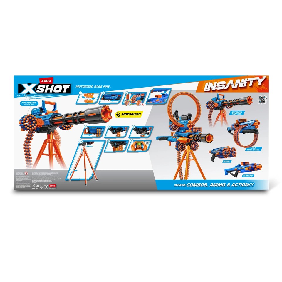 XSHOT Insanity Rage Fire Motorized Blaster by ZURU with 72 Darts | eBay