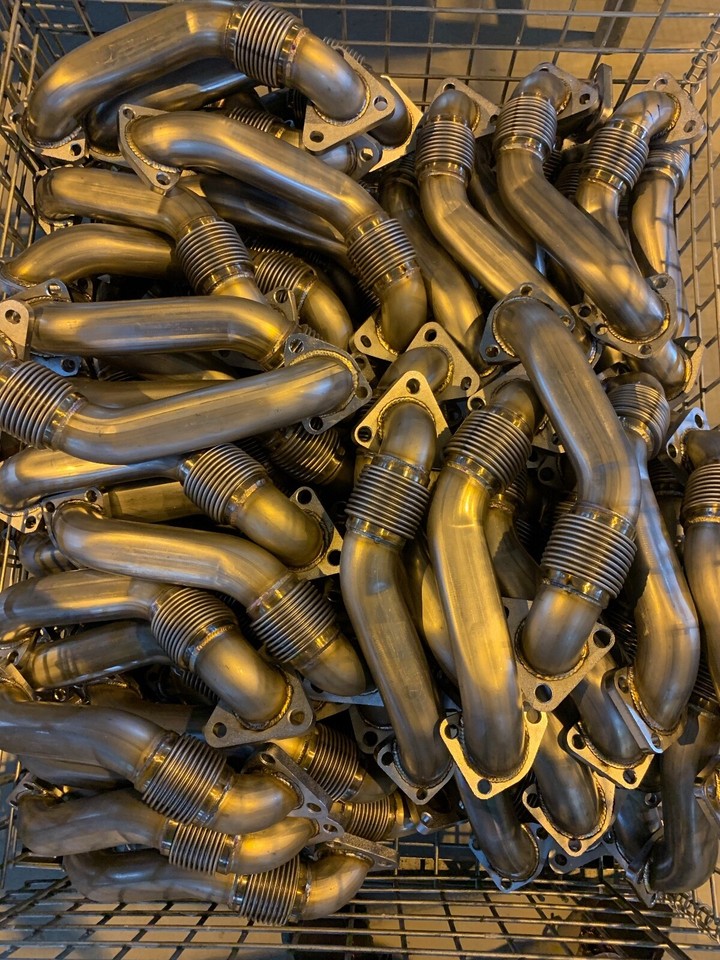 6.6L Duramax Heavy Duty Upgraded 304SS Up Pipes W/ Gaskets For 01-16 ...