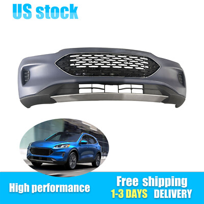 Complete Upper & Lower Front Bumper Cover Kit Primed For 2020-2022 Ford ...