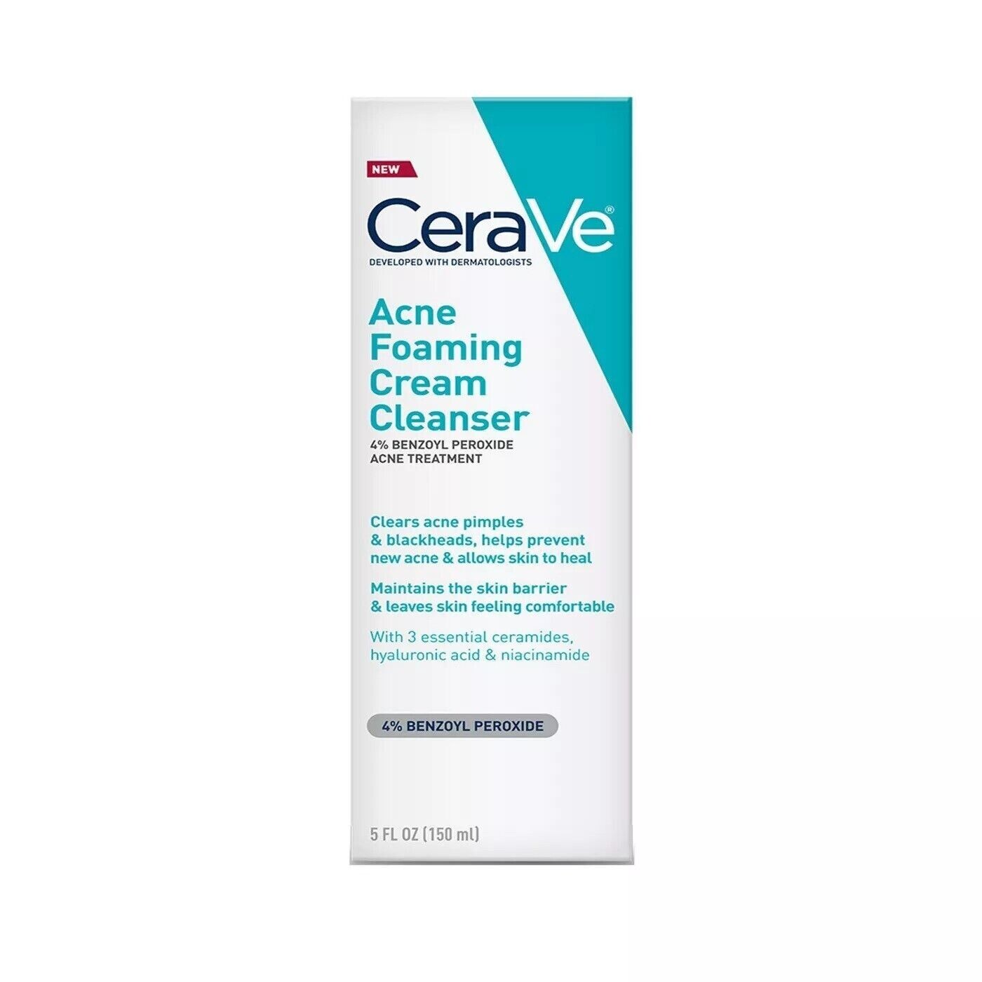 CeraVe Acne Foaming Cream Cleanser, 5 oz (150 ml) - Hyaluroni Acid ...