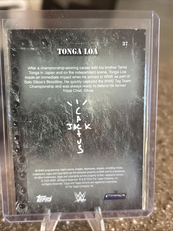 Tonga Loa 2025 Topps Chrome Wwe x Cactus Jack Black And Gold Flame ...