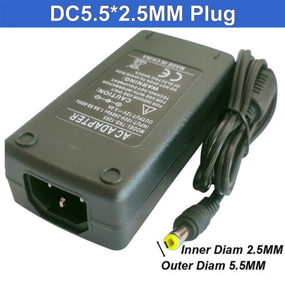 LED Light Strip Power Supply 12V 60W 5A Universal AC To DC Transformer ...