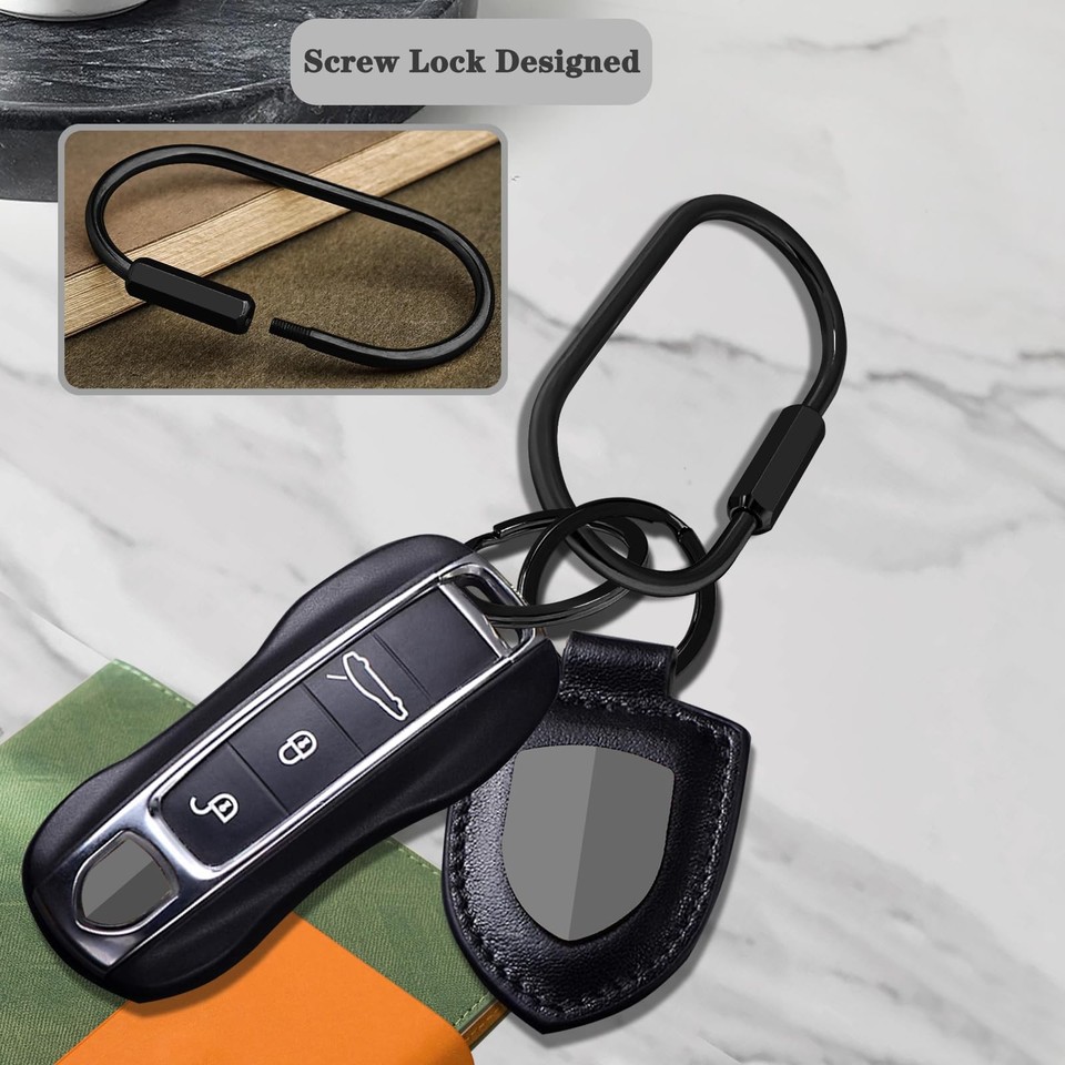 Key Chain, Brass Key Rings 2 Pack Screw Lock Key Organizer with 4 Rings ...