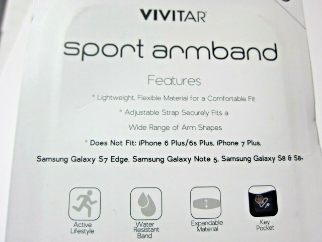 Vivitar Sport Phone Armband Water Resistant Key Pocket Expandable for ...