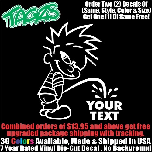 Pee On Your Custom Text Funny DieCut Vinyl Window Decal Sticker | eBay