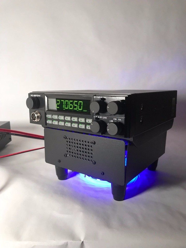 BLUE LED FAN KIT BASE STAND w/ External Speaker GALAXY RANGER FOR CB ...