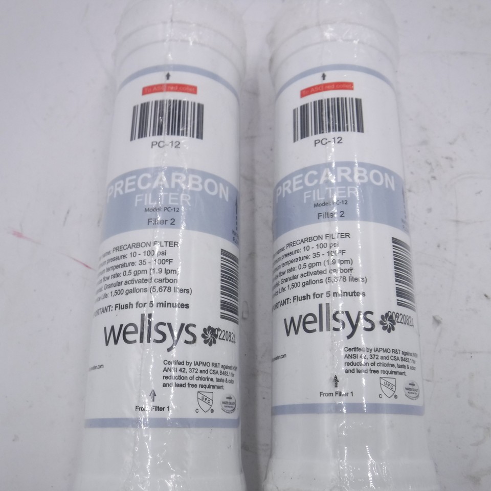 2 Pack Wellsys Pre Carbon Water Filter PC-12 1500 Gallons Each | eBay