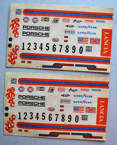 Vintage 1970's KENNER Toys ~ SSP ~ PORSCHE & LANCIA ~ Decal Sticker ...