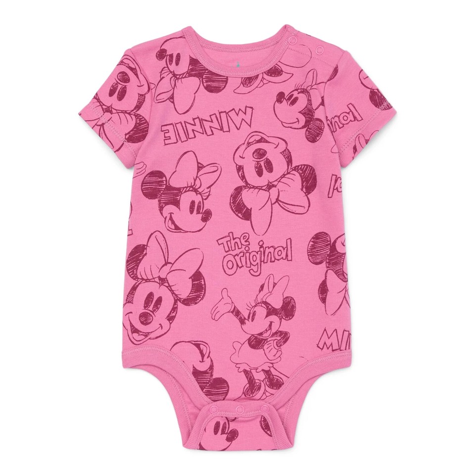Disney Minnie Mouse Baby Girls size 3-TO 6 MONTHS Printed Bodysuit, 2 ...