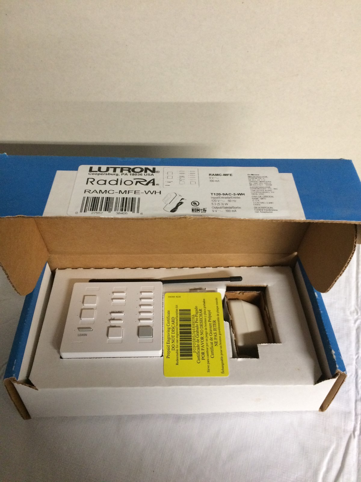 Lutron RadioRA Multi-function Entry Master Control Ramc-mfe-wh for sale ...