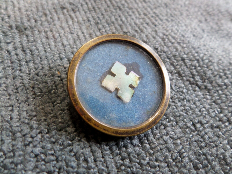 Antique Metal Button Mop Mother of Pearl Under Clear Top | eBay