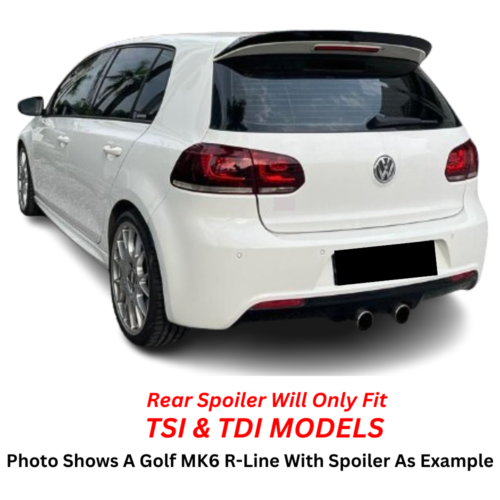 Gloss Black Rear Spoiler For VW MK6 Golf TDI & TSI (08-12) Trunk Roof ...