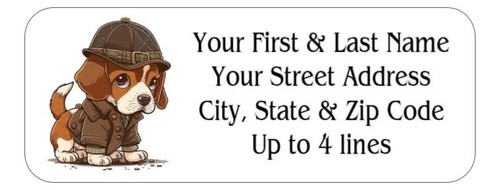 150 Beagle Detective Dog Mailing Return Address Labels Personalized | eBay