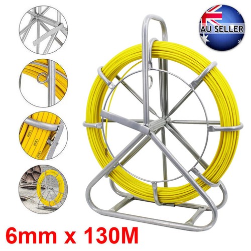 AU 6mm 130M Fish Tape Cable Puller Duct Rodder Snake Copper Wire ...