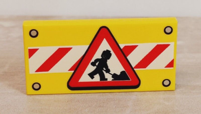 LEGO Construction DANGER SIGN Red White HAZARD TAPE Printed 2x4 Tile ...