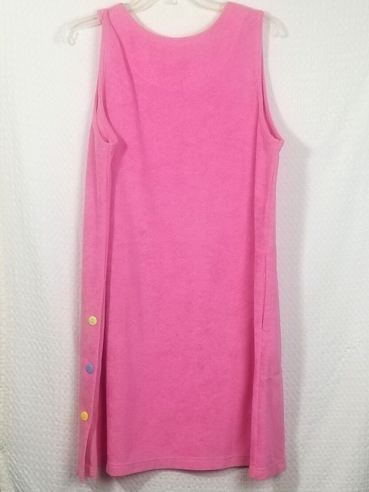 Shadowline Pink Floral Short Sleeveless Terri Cloth Robe Size L | eBay