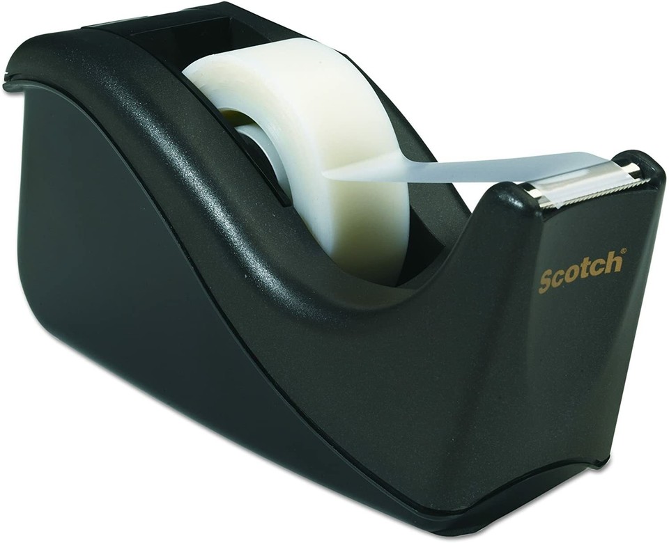Scotch Desktop Tape Dispenser, Black Two-Tone, 1 Dispenser/Pack (C60-BK ...