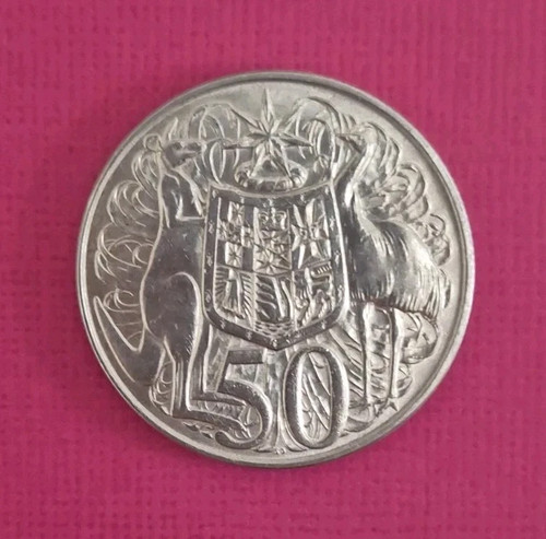 Australian Fifty Cent - 50c coin - 80% Silver - Round 1966 - VERY NICE ...
