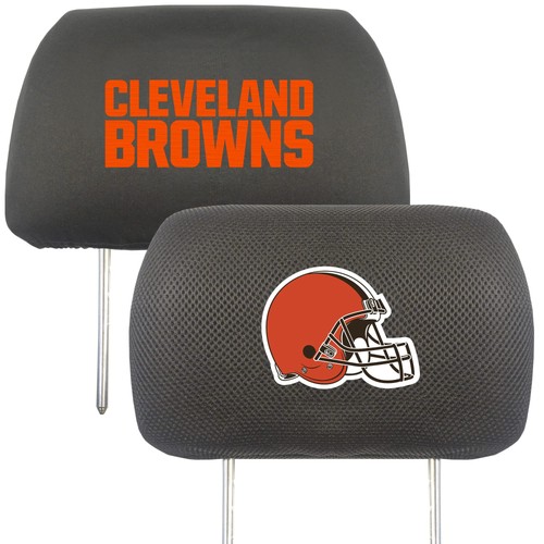 Embroidered Black Vehicle Headrest Covers Team Logo Polyester Mesh Set ...