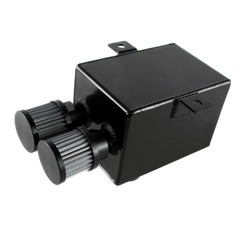 2L 2x12AN ORB Oil Breather Catch Can Tank 2 Port Dual Breather Filter ...
