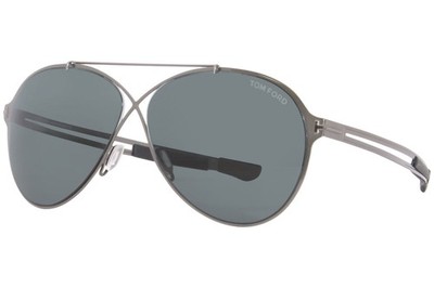 Tom Ford Rocco TF828 12V Sunglasses Men's Shiny Dark Ruthenium/Dark ...