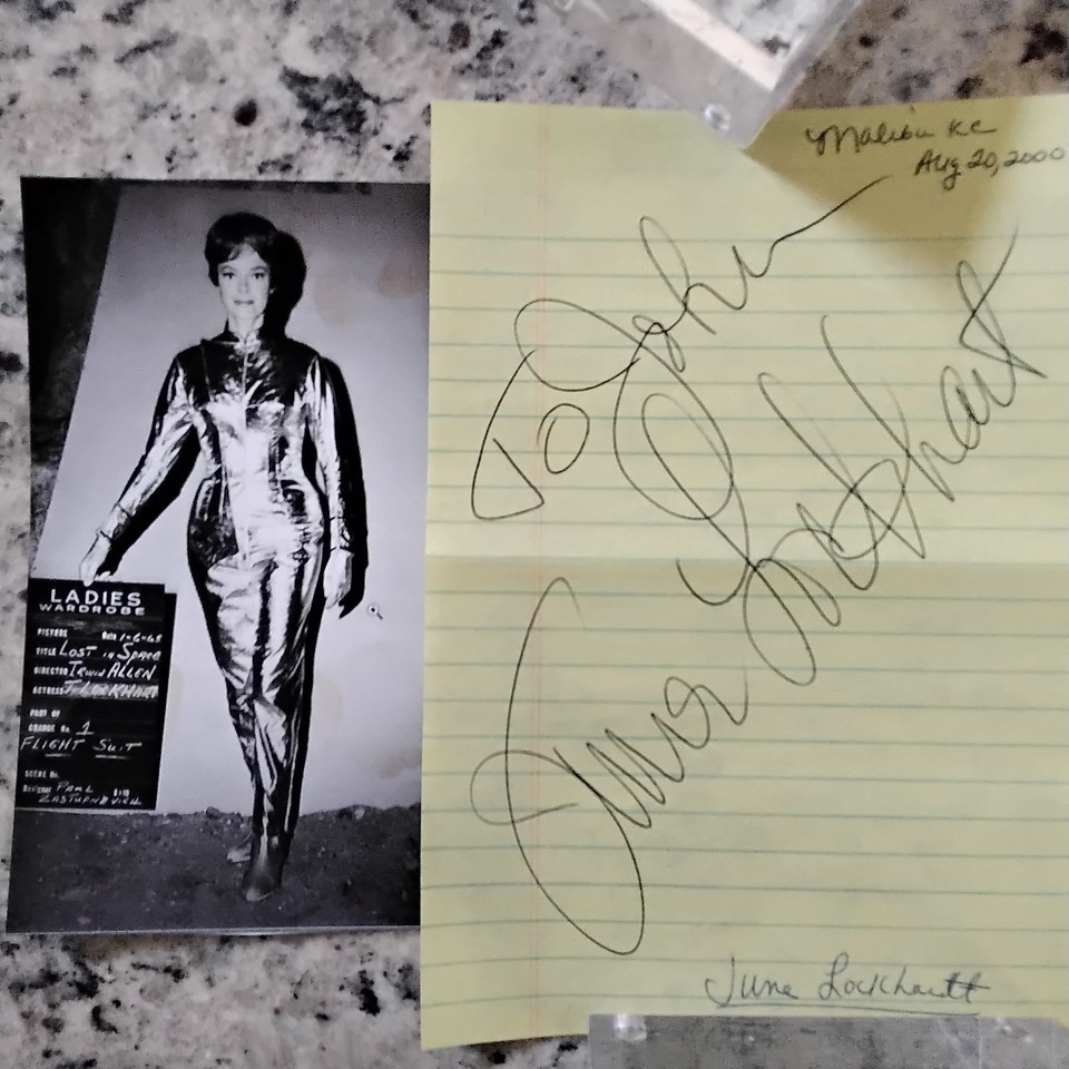 June Lockhart SIGNED Page Photo TV Movie Actress Lassie Lost in Space ...