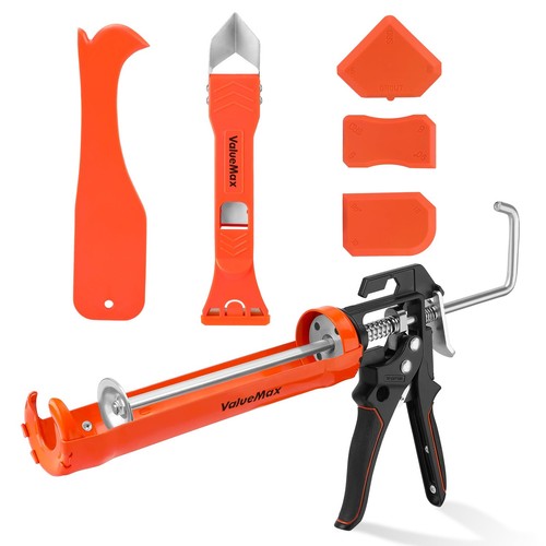 Caulk Gun and Caulk Scraper Kit, 10 OZ Silicone Caulking Gun and ...