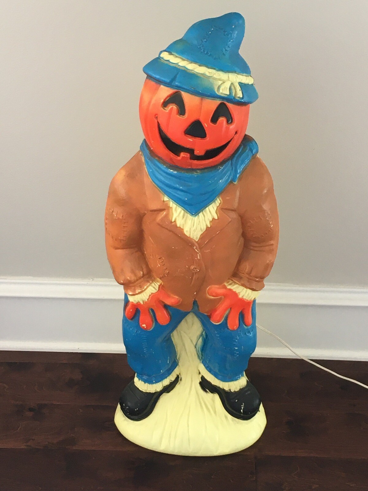 Vintage 1994 Empire Lighted Pumpkin Head Scarecrow 34” Halloween Blow