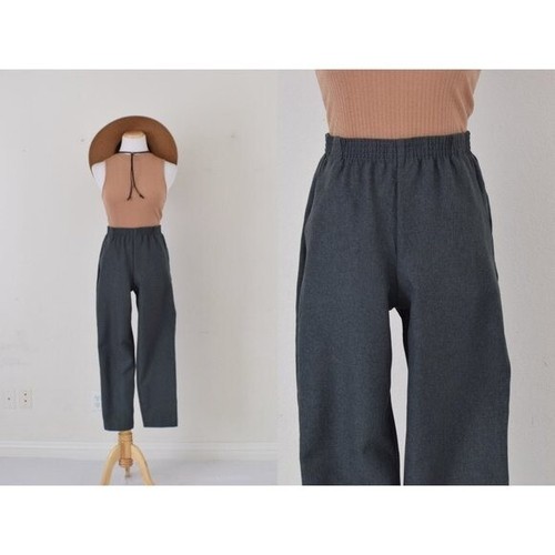 Vintage 80s Steel Gray Gathered Waist Polyester Pants 6P | 24-30 waist ...
